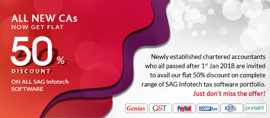 Latest Software Offers for CA, CS & Tax Professionals | SAG Infotech
